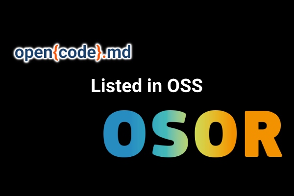 OpenCode.md was included into the List of OSS OSOR : Blog | OpenCode.md